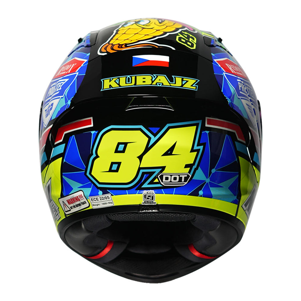 GP R TECH STREET JAKUB #1 BLACK BLUE GLOSSY – NHK Helmets